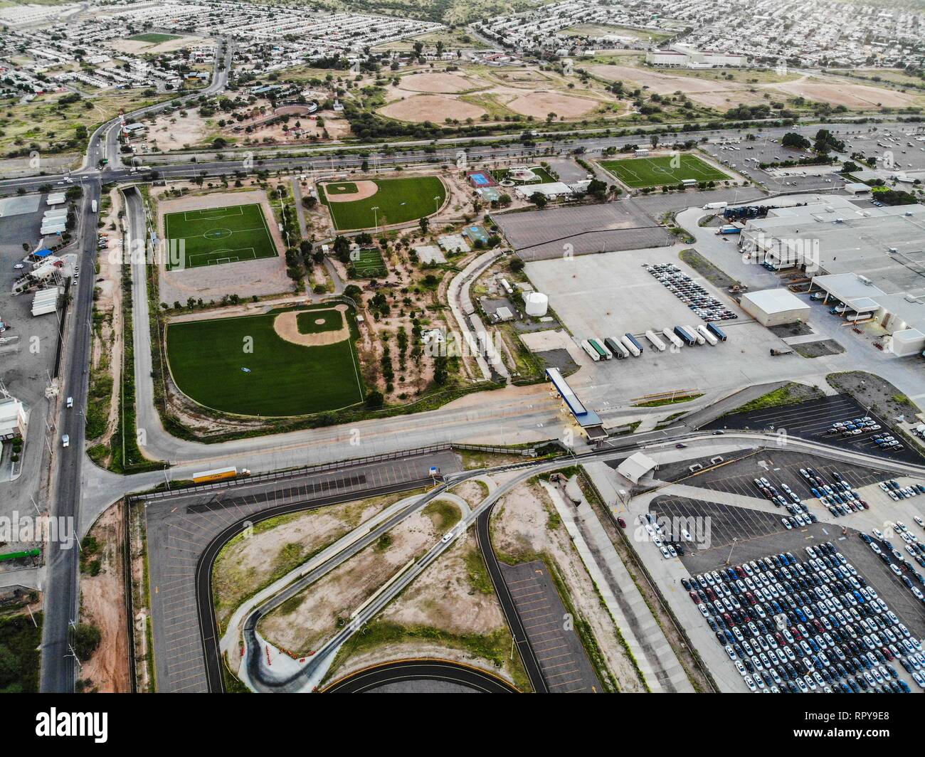 Aerial view of the Ford Motor Company automotive company in the ...