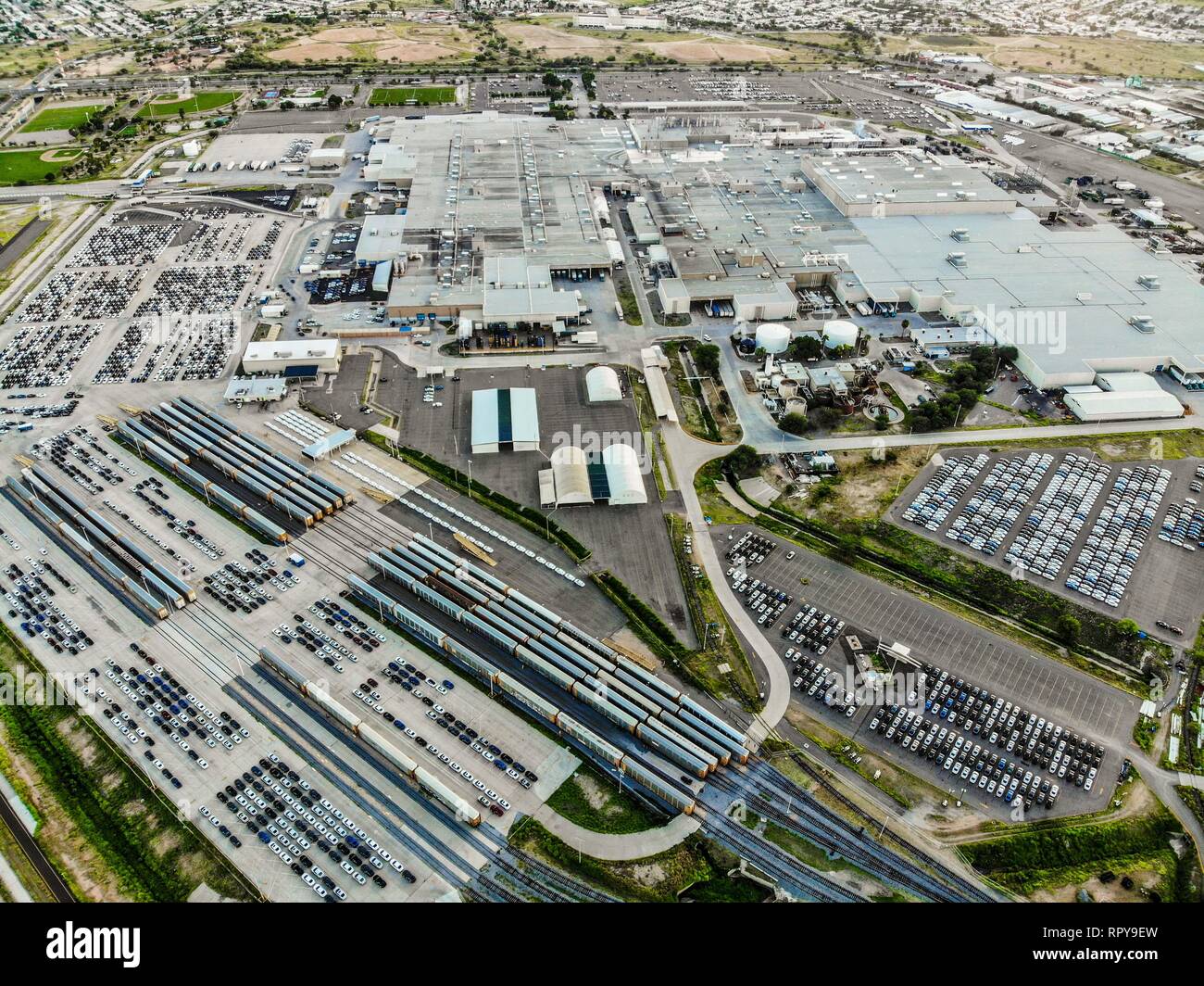 Aerial view of the Ford Motor Company automotive company in the ...