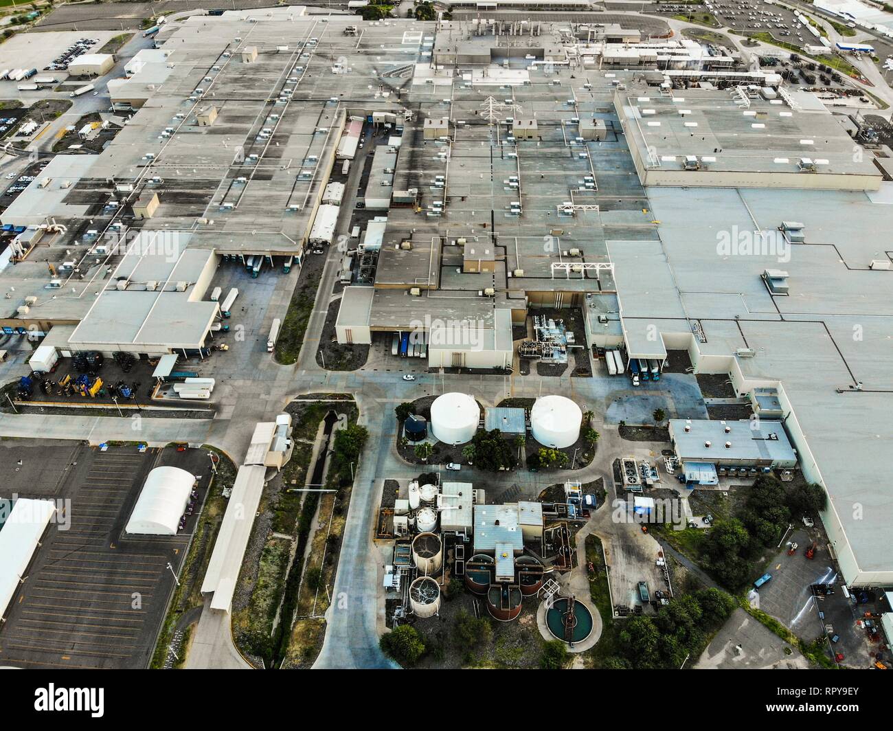 Aerial view of the Ford Motor Company automotive company in the ...