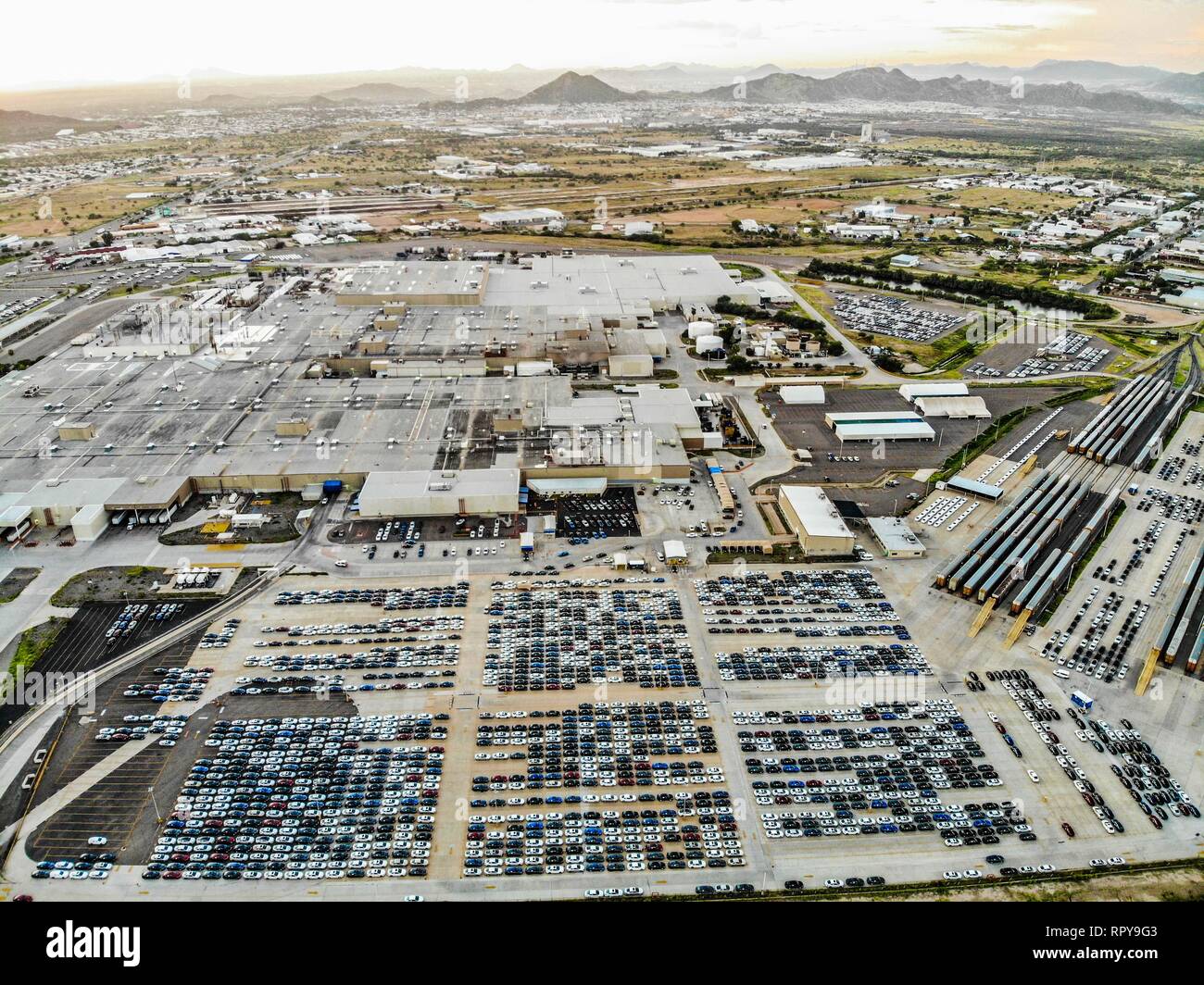Aerial view of the Ford Motor Company automotive company in the ...