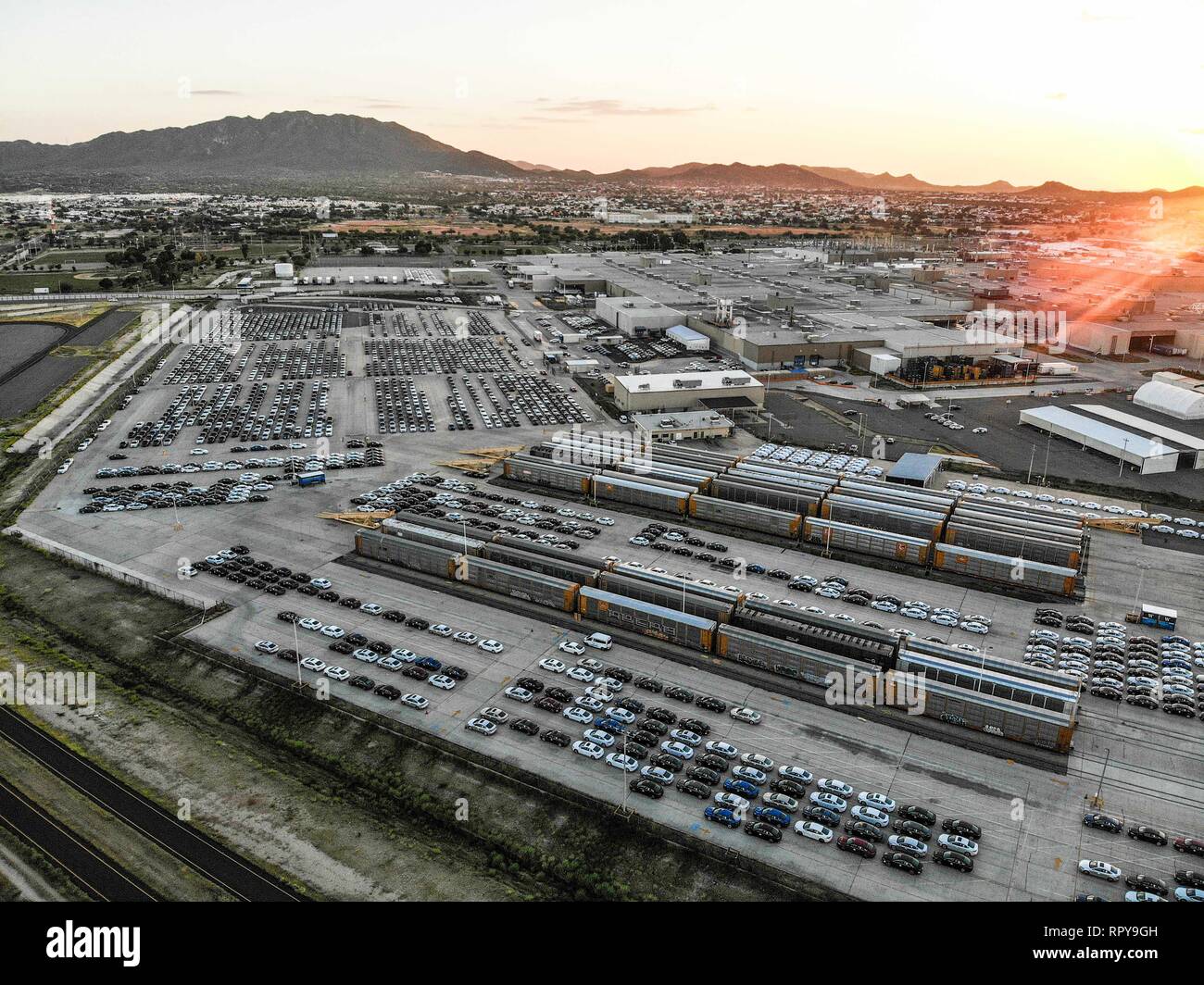 Aerial view of the Ford Motor Company automotive company in the ...