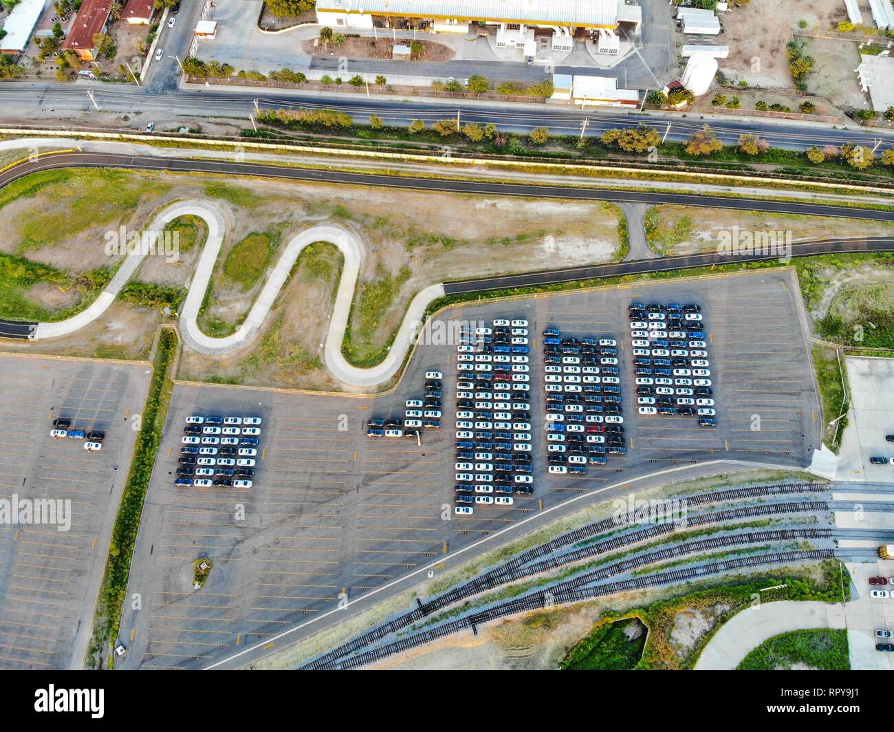Aerial view of the Ford Motor Company automotive company in the ...
