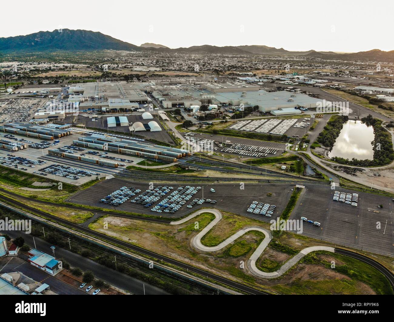 Aerial view of the Ford Motor Company automotive company in the ...