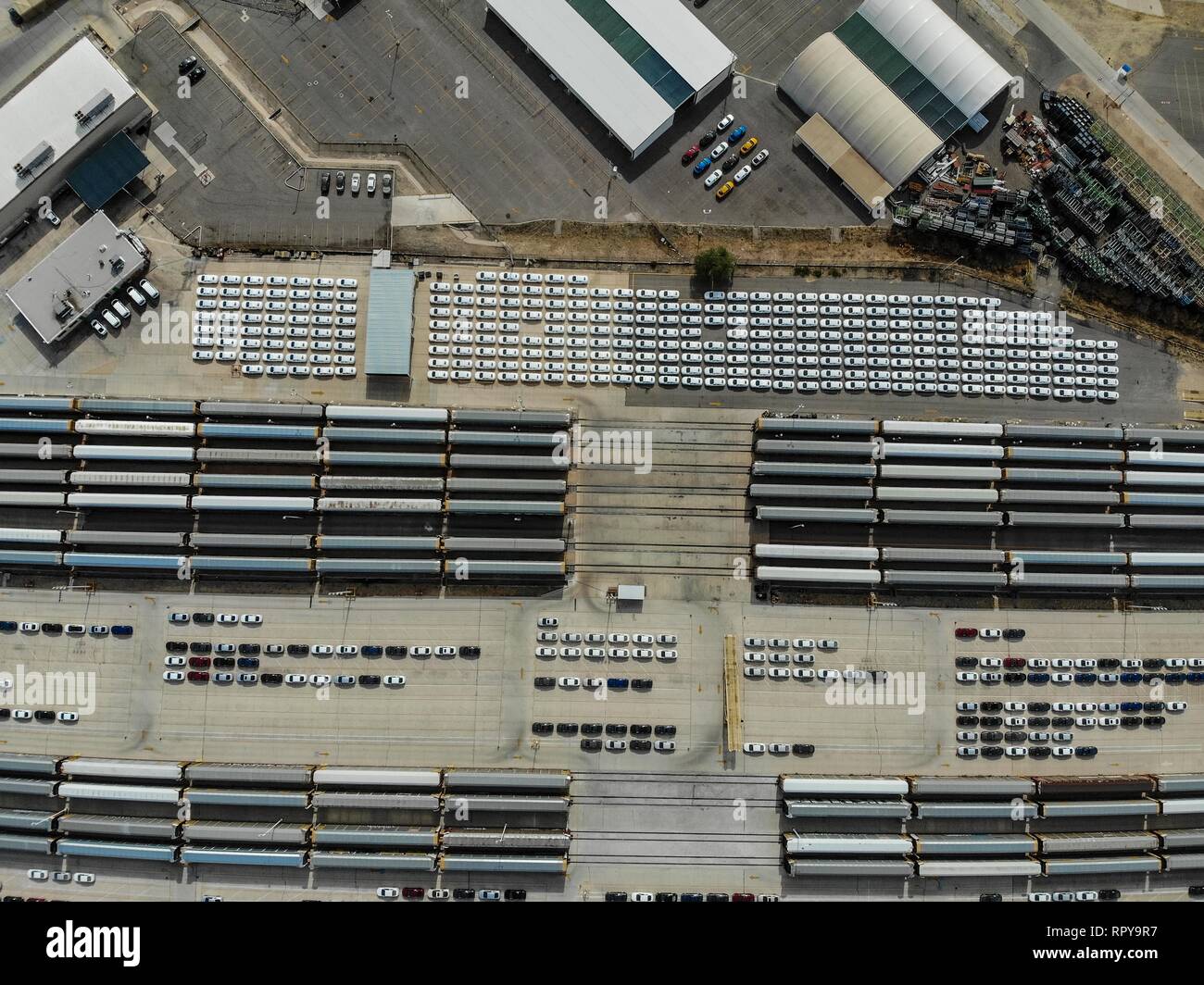 Aerial view of the Ford Motor Company automotive company in the ...