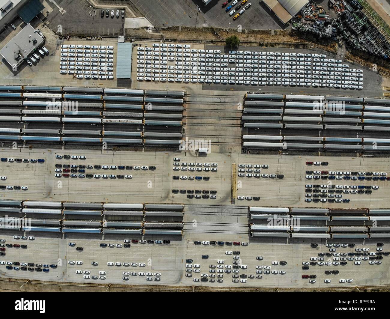 Aerial view of the Ford Motor Company automotive company in the ...