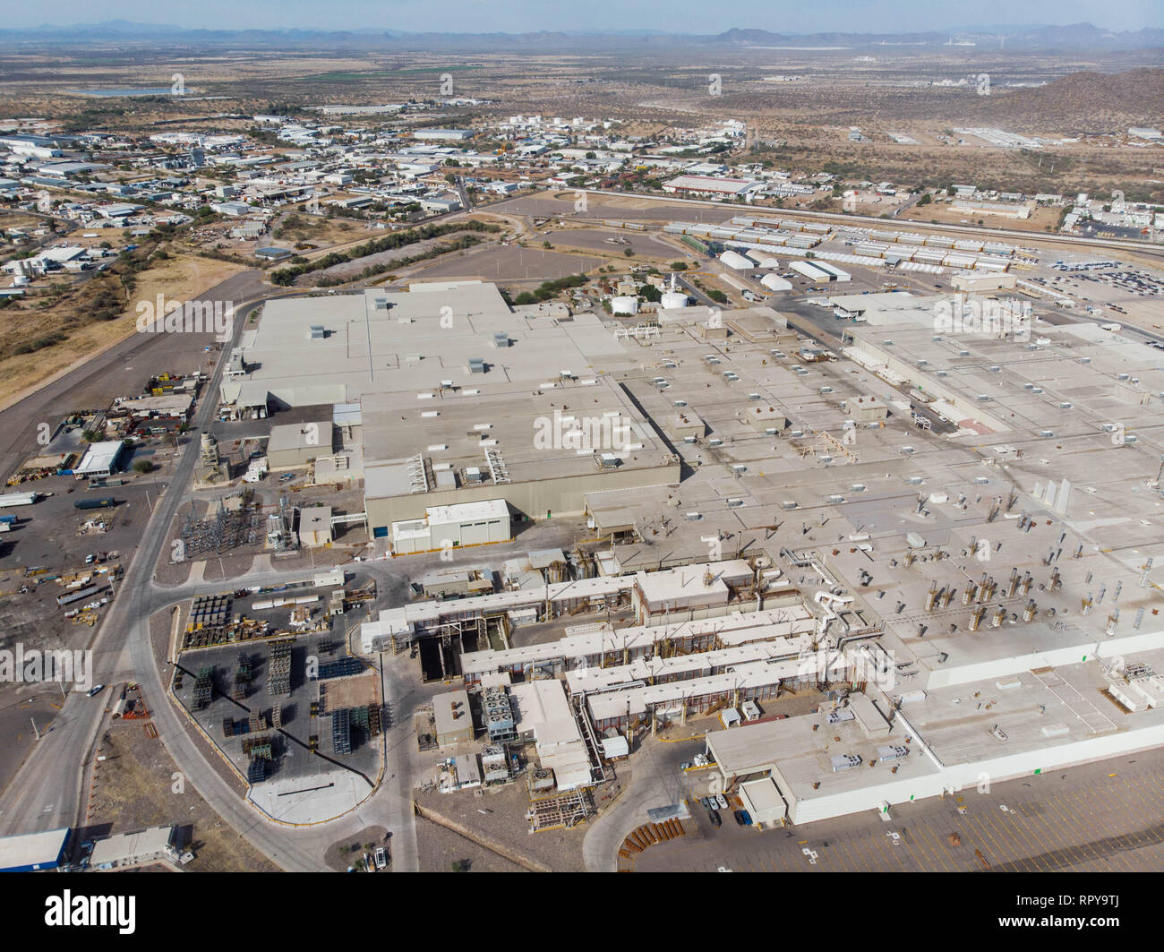 Aerial view of the Ford Motor Company automotive company in the ...