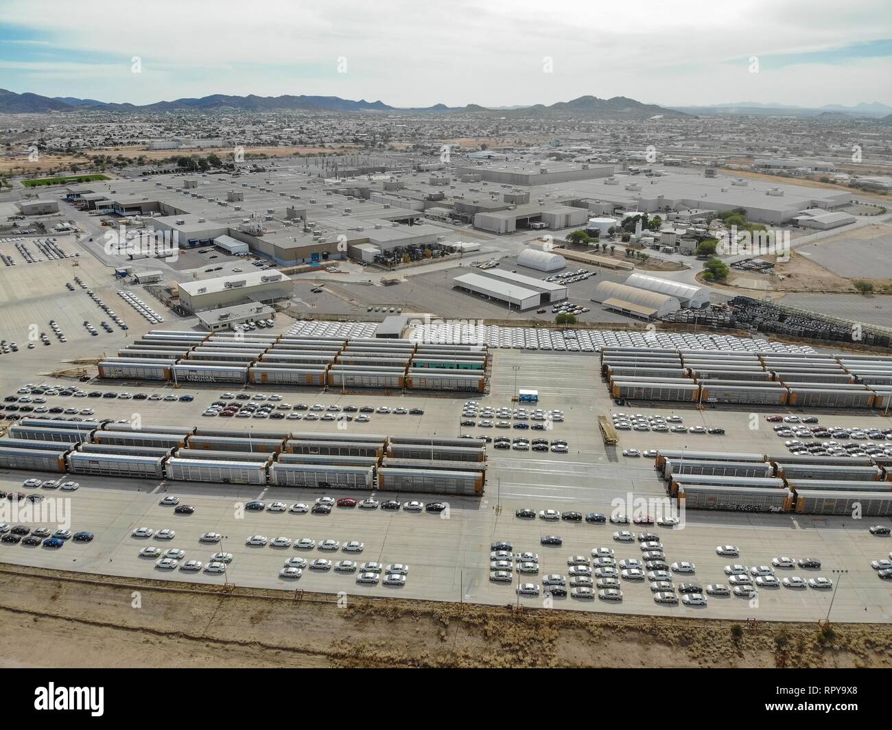 Aerial view of the Ford Motor Company automotive company in the ...