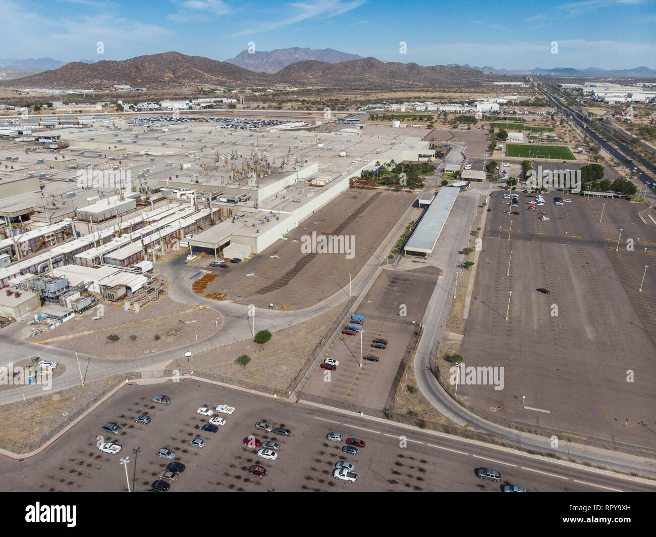 Aerial view of the Ford Motor Company automotive company in the ...
