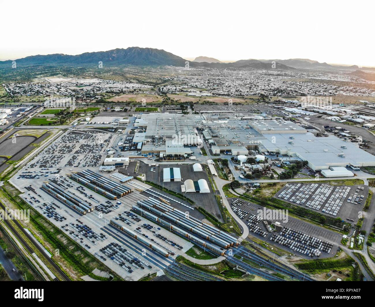 Aerial view of the Ford Motor Company automotive company in the ...