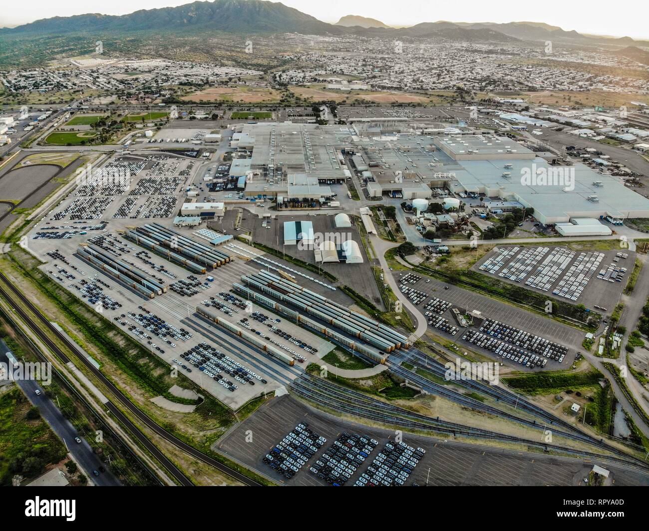 Aerial view of the Ford Motor Company automotive company in the ...