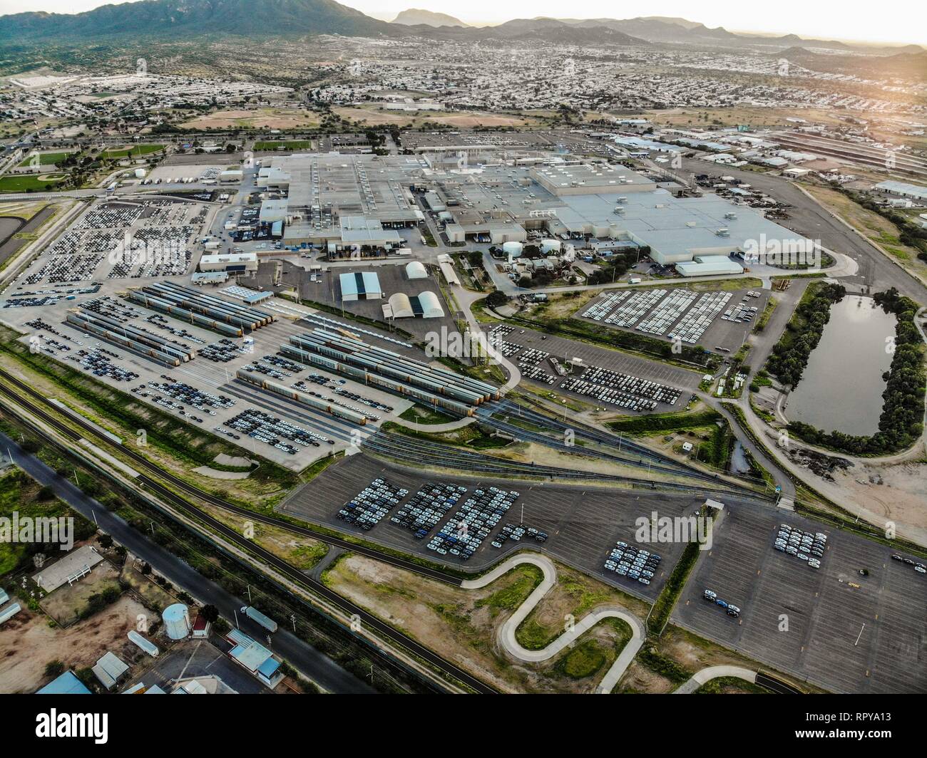 Aerial view of the Ford Motor Company automotive company in the ...