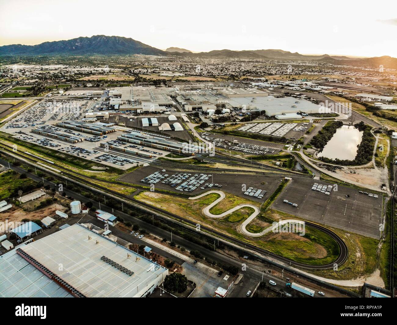 Aerial view of the Ford Motor Company automotive company in the ...