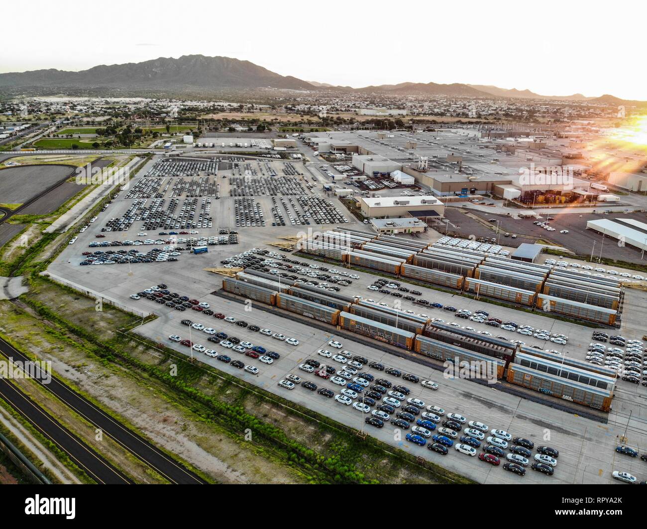 Aerial view of the Ford Motor Company automotive company in the ...