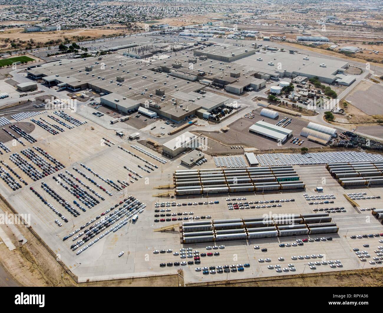 Aerial view of the Ford Motor Company automotive company in the ...