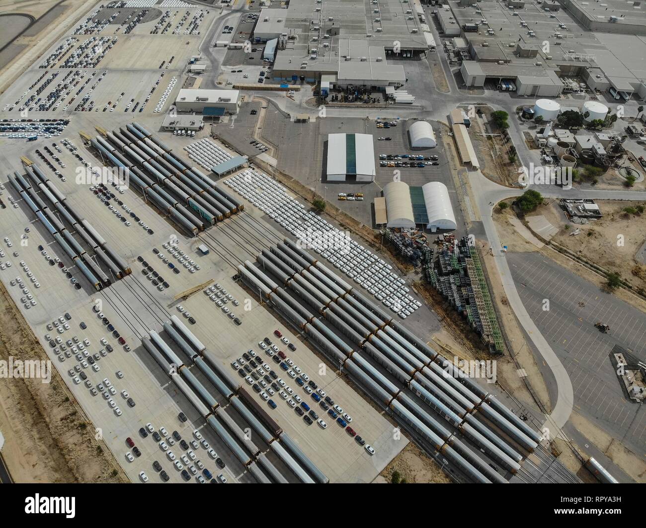 Aerial view of the Ford Motor Company automotive company in the ...