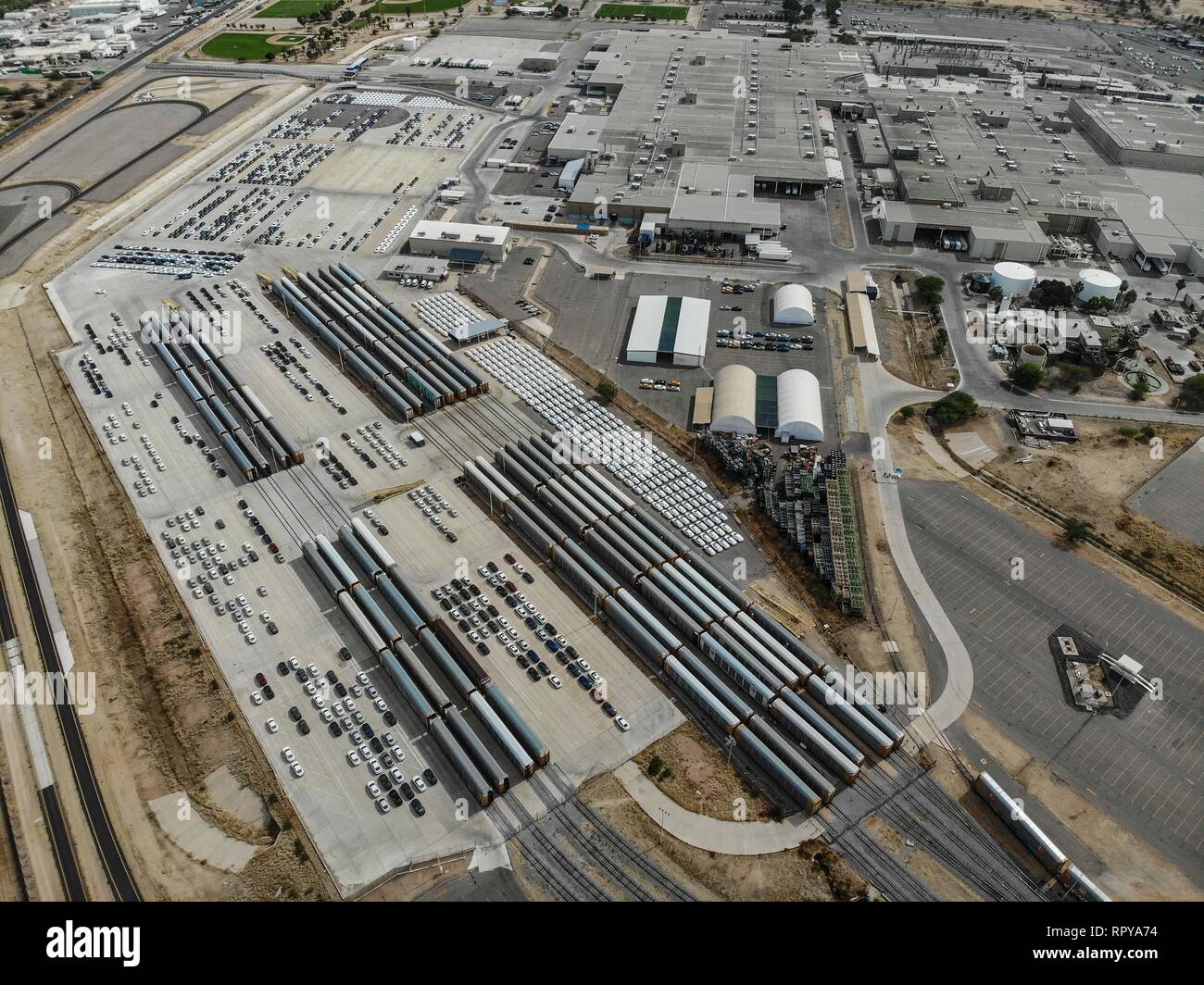 Aerial view of the Ford Motor Company automotive company in the ...