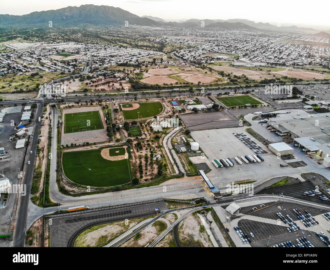Aerial view of the Ford Motor Company automotive company in the ...