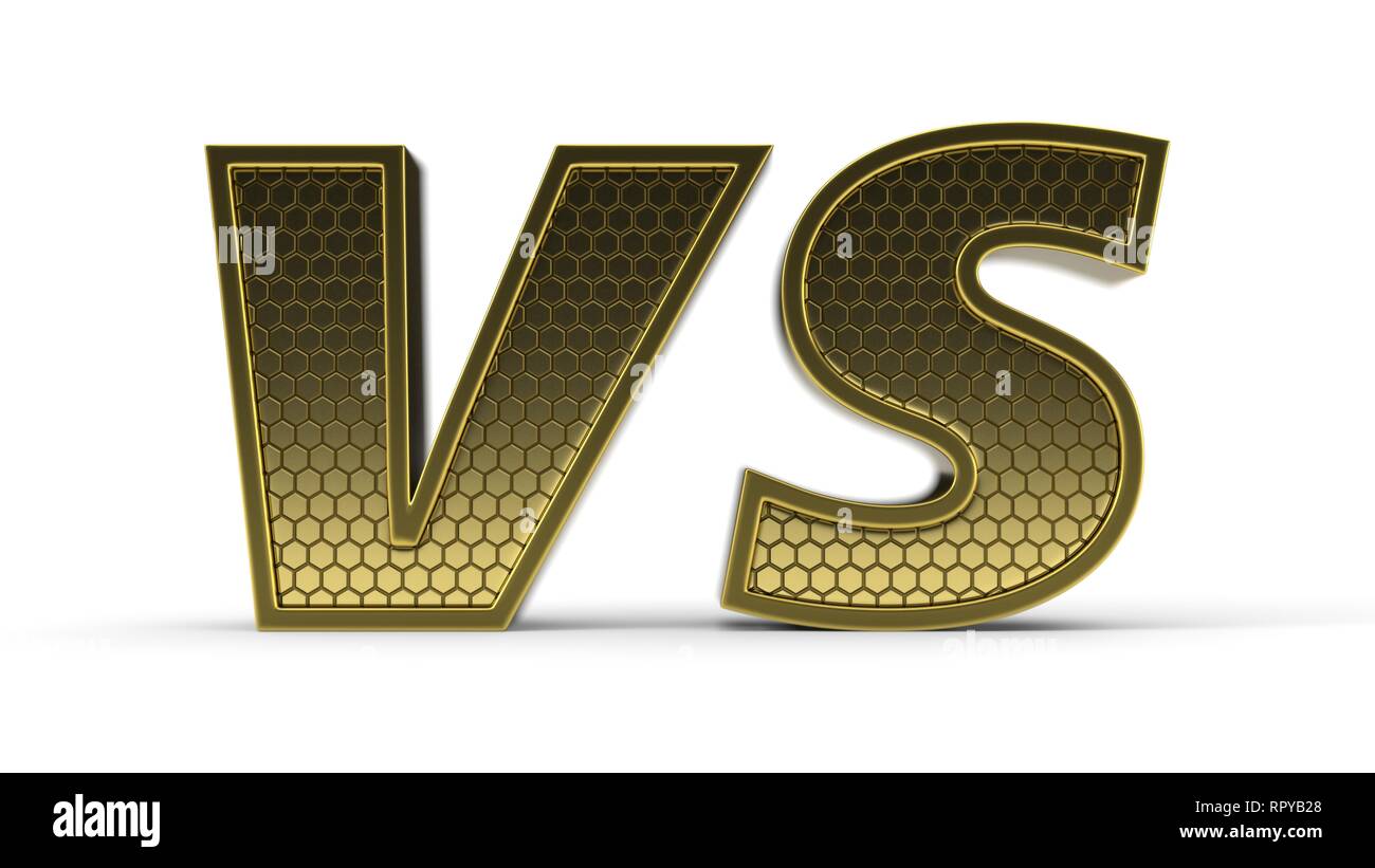 versus concept with golden letters. 3d illustration Stock Photo - Alamy