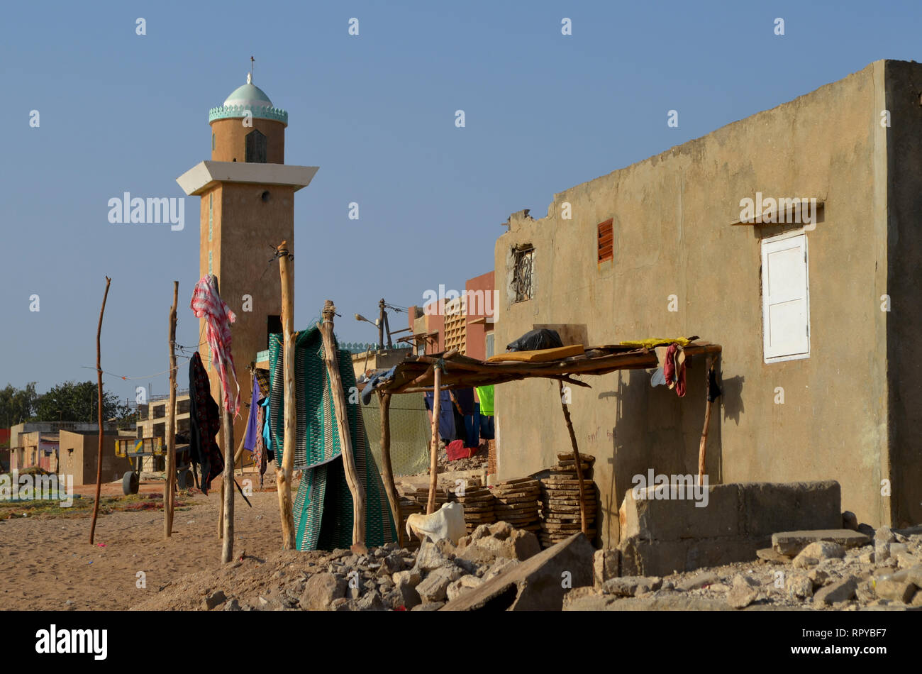 Ngaparou, a small coastal community in the Petite Cote of Senegal Stock ...