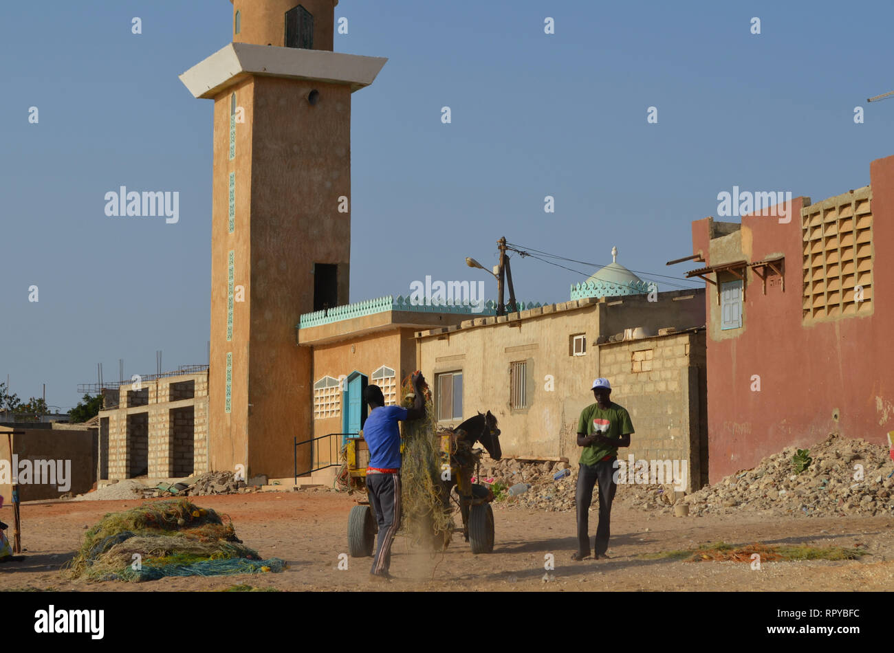 Ngaparou, a small coastal community in the Petite Cote of Senegal Stock ...