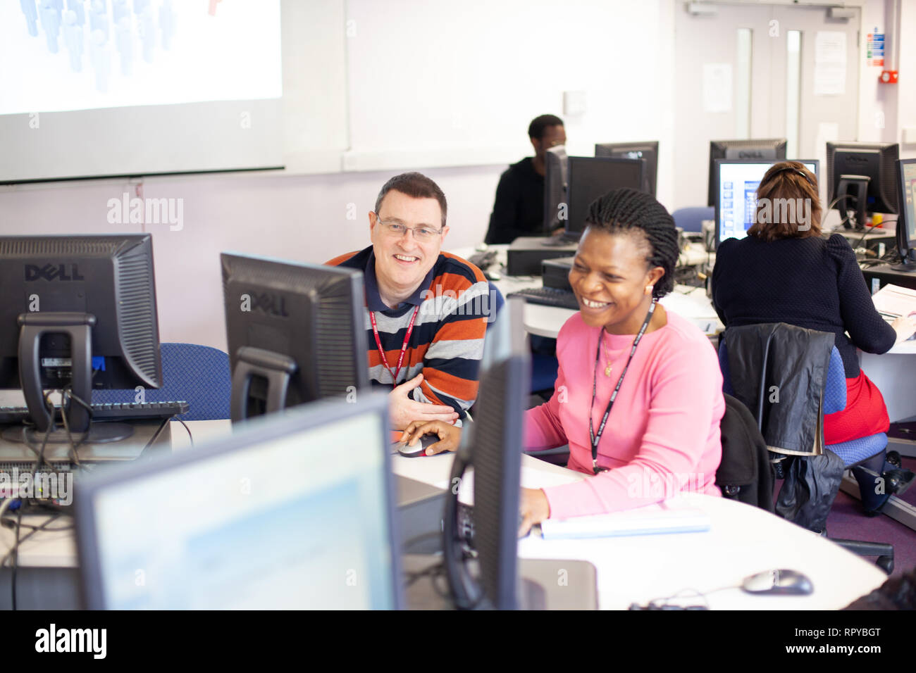 adults in a further education college studying apprenticeships Stock ...