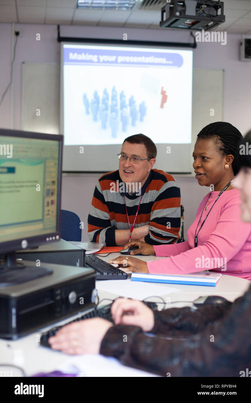 adults in a further education college studying apprenticeships Stock ...
