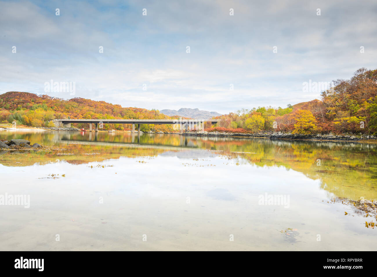 The bridge carrying the A830 road over the River Morar, near Morar ...