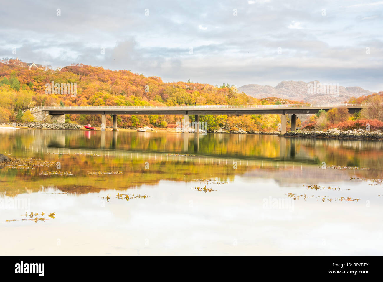 The bridge carrying the A830 road over the River Morar, near Morar ...
