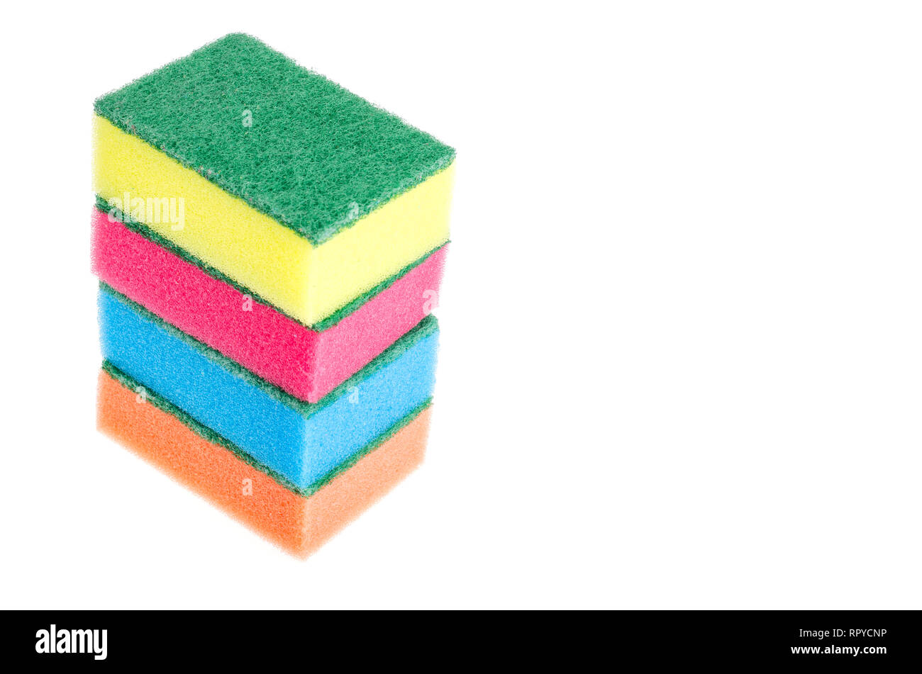 Multi-colored sponges for washing dishes. Studio Photo Stock Photo - Alamy