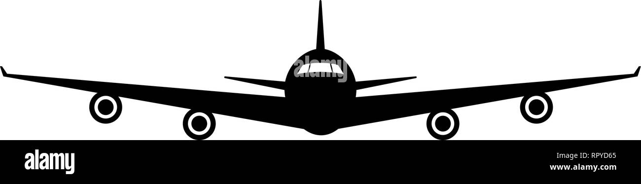 black icon plane on white background. Vector illustration Stock Vector ...
