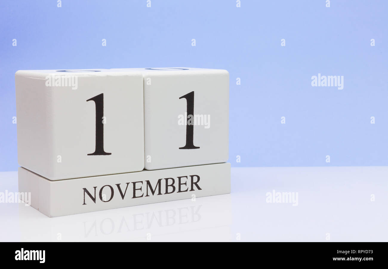 November 11st. Day 11 of month, daily calendar on white table with ...