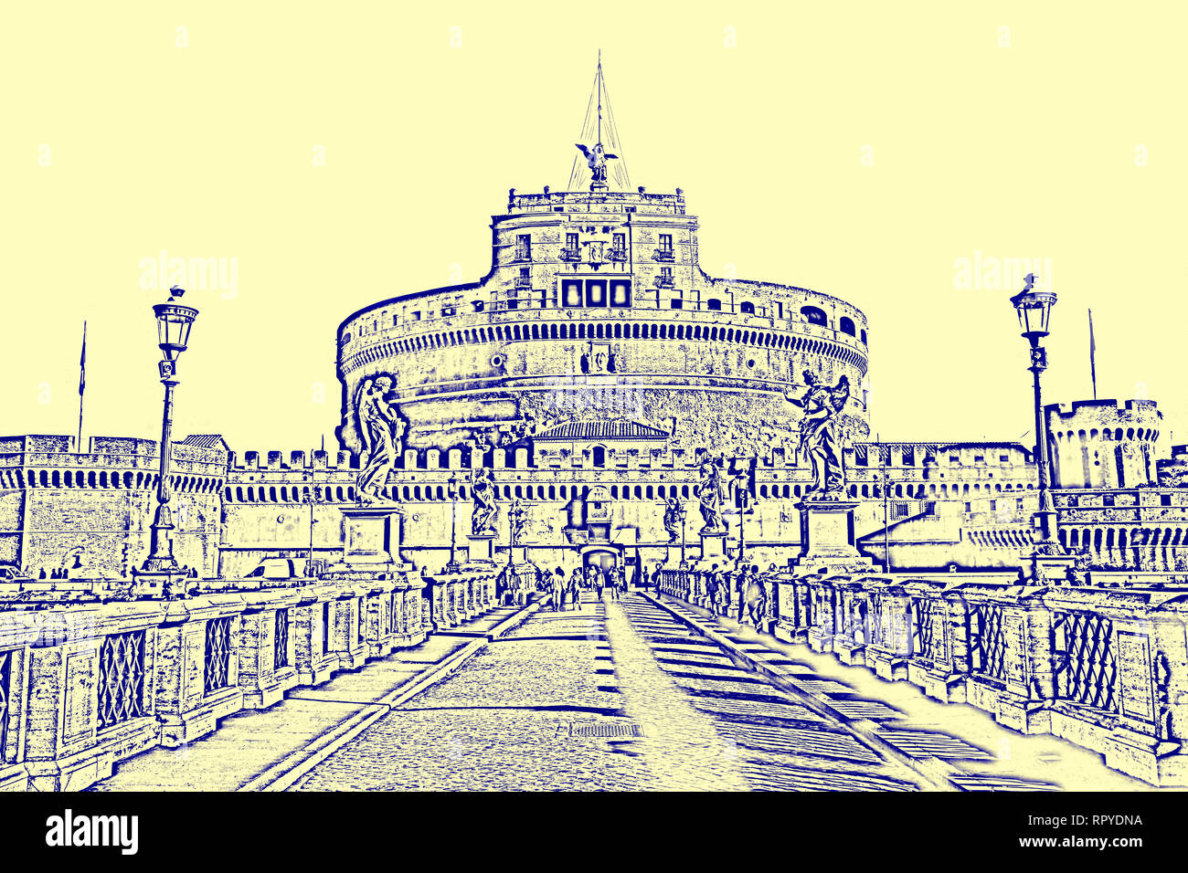 Castle vector sketch hi-res stock photography and images - Alamy
