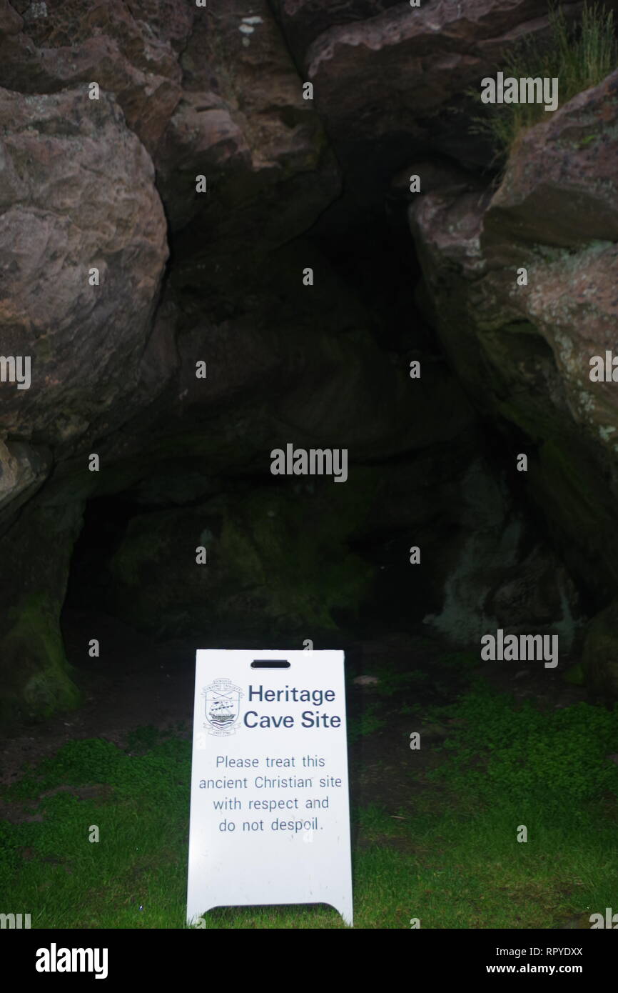 Constantines Cave, Balcomie Sands, Craighead, Fife, Scotland, UK Stock ...