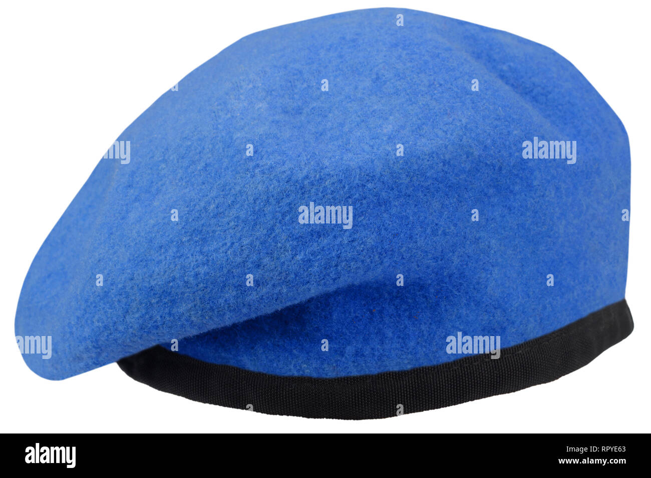 military troops blue beret isolated Stock Photo - Alamy
