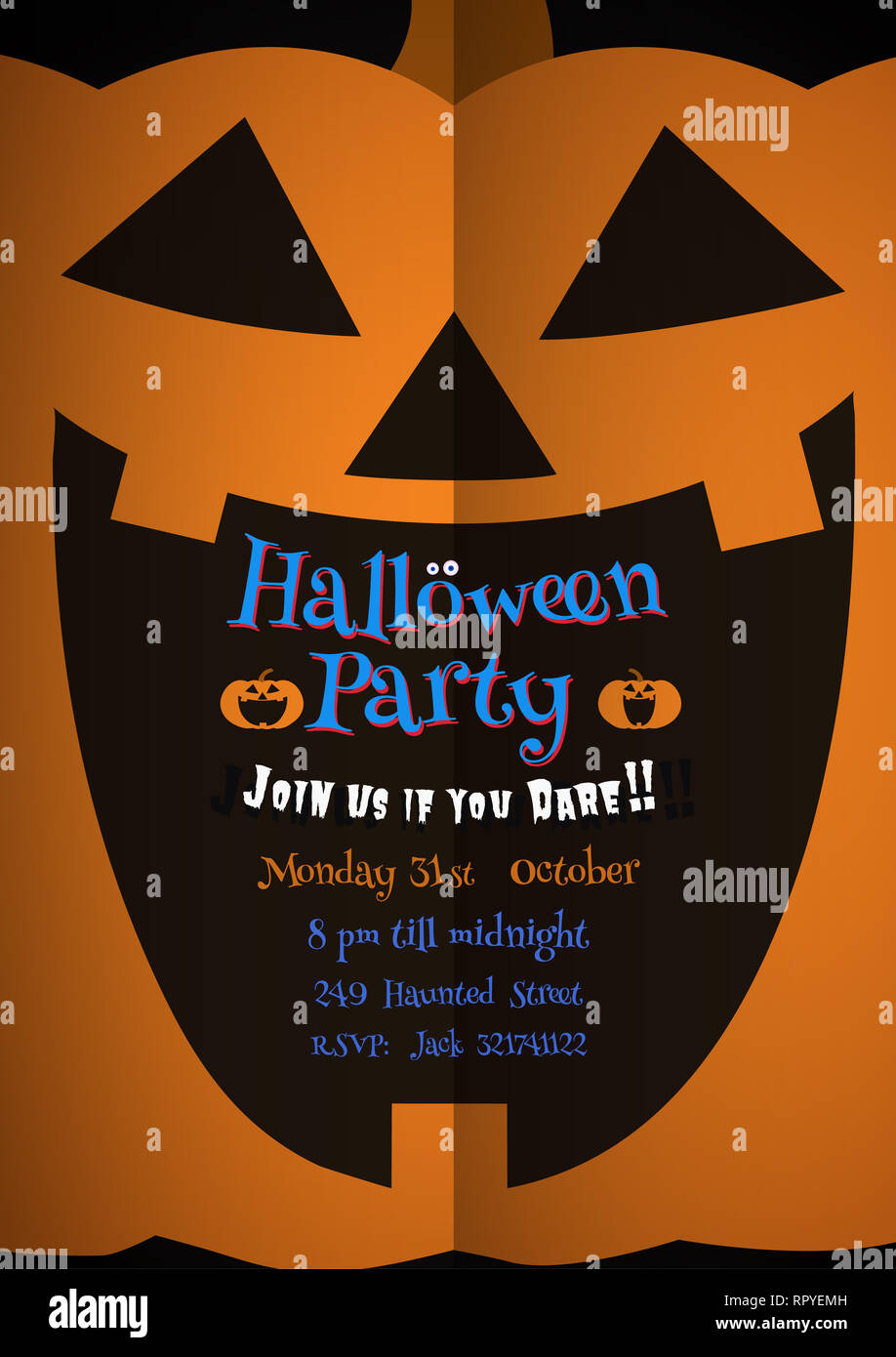 Jack o lantern smile with space for halloween party text layout in the ...