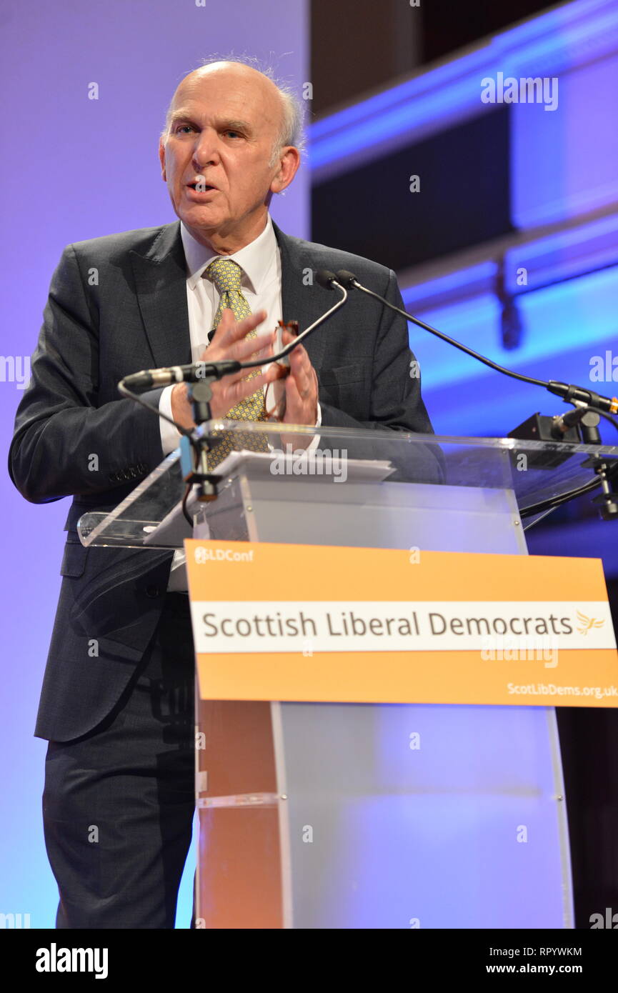 Hamilton, Scotland, UK. 23rd Feb, 2019. Vince Cable - Leader of the ...