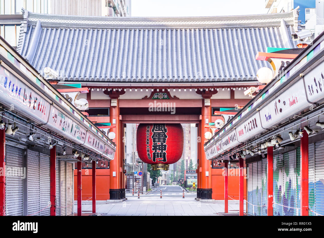 TOKYO, JAPAN - June 22, 2018: Morning view around Sensoji Temple in ...