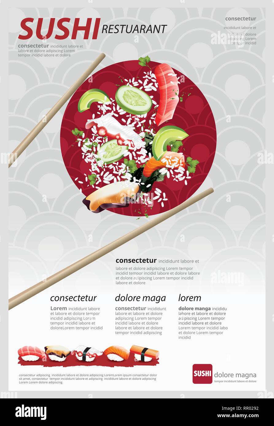 Poster of Sushi Restaurant Vector illustration Stock Vector Image & Art ...