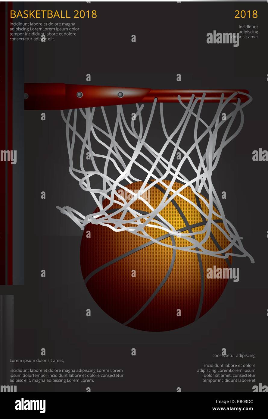 Basketball Poster Advertising Vector Illustration Stock Vector Image ...
