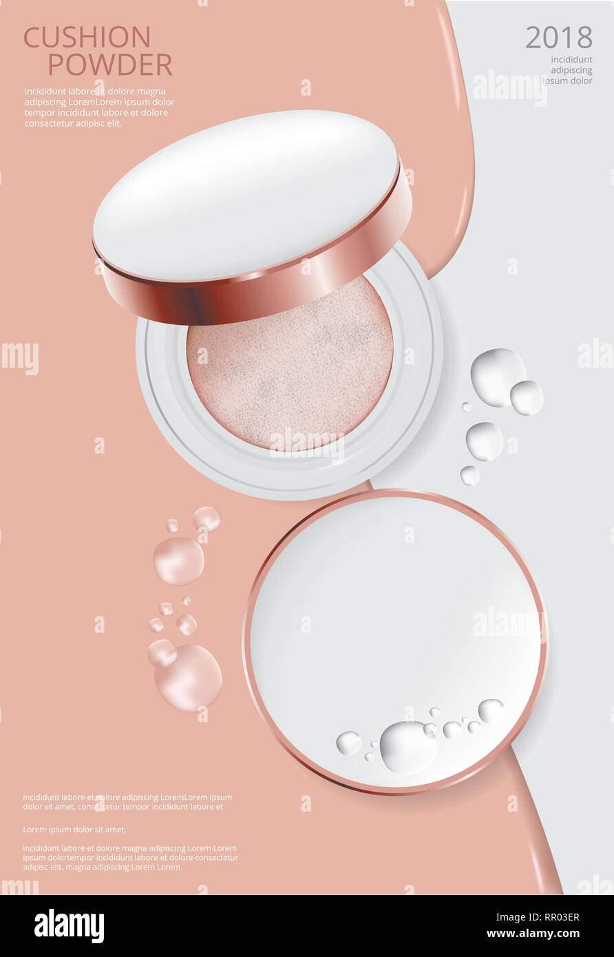 Makeup Powder Cushion Poster Template Vector Illustration Stock Vector ...