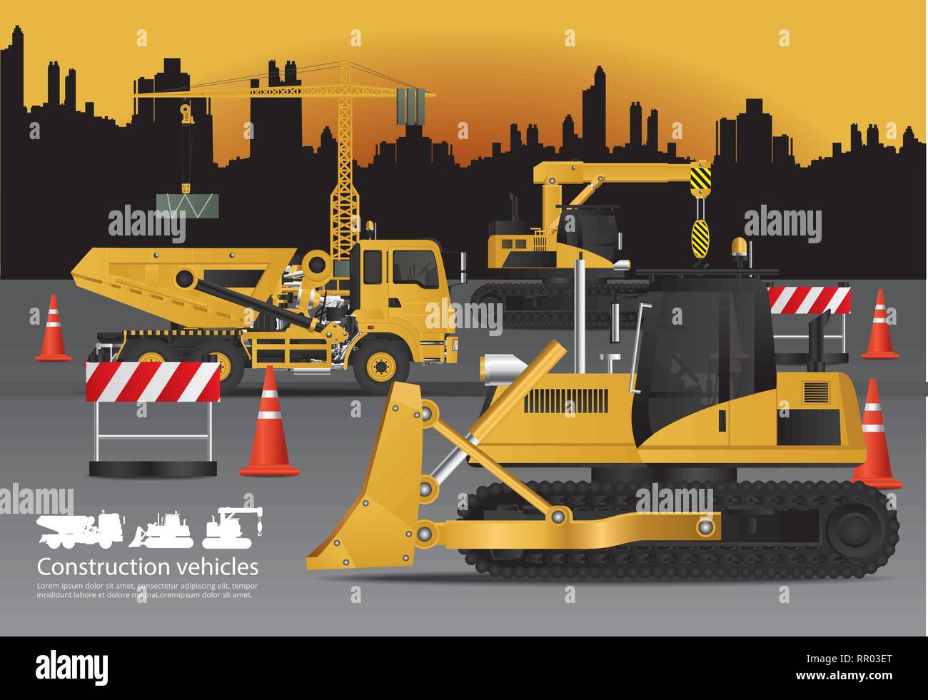 Construction vehicles drawing hi-res stock photography and images - Alamy
