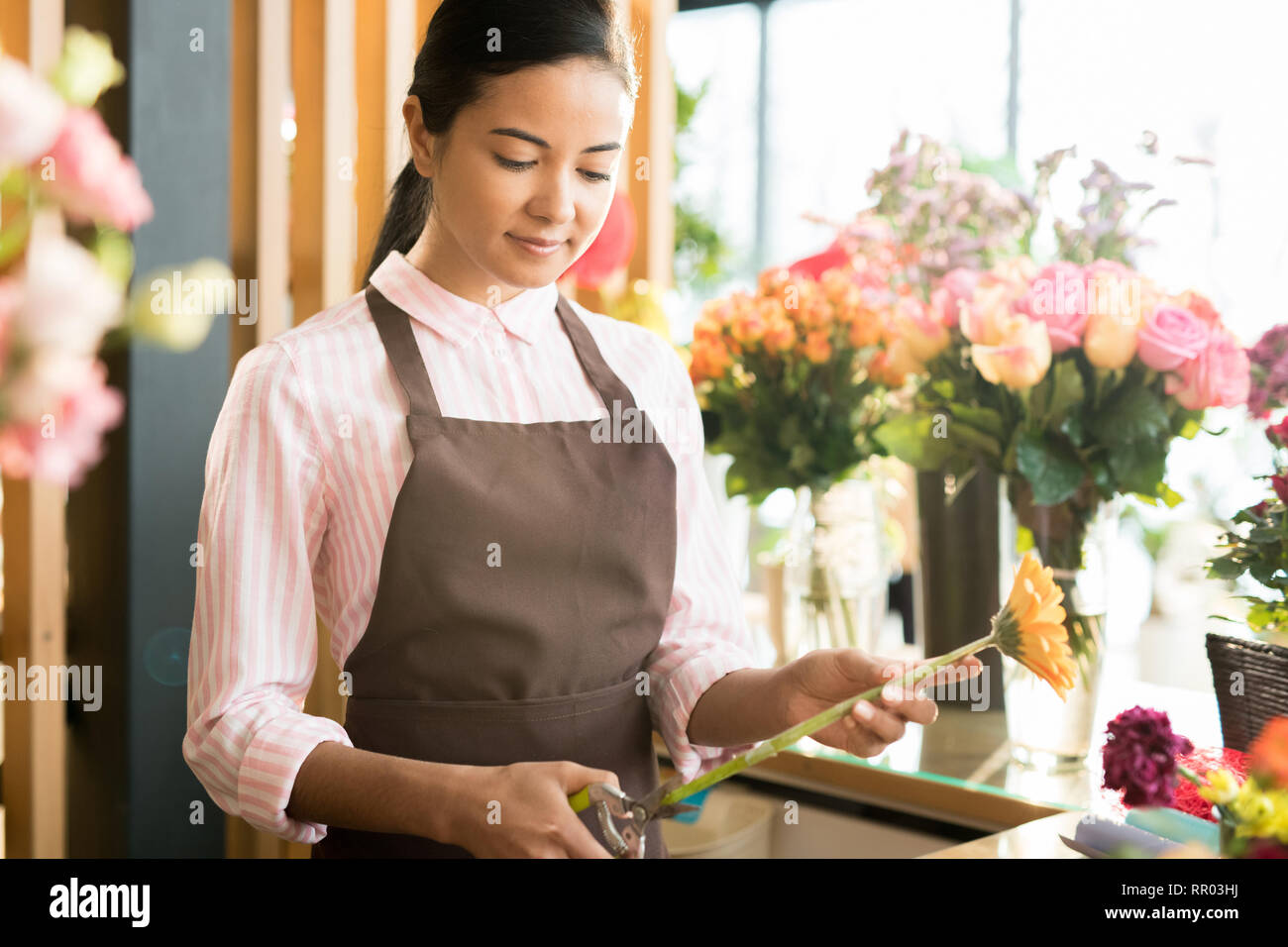 Job of florist Stock Photo - Alamy