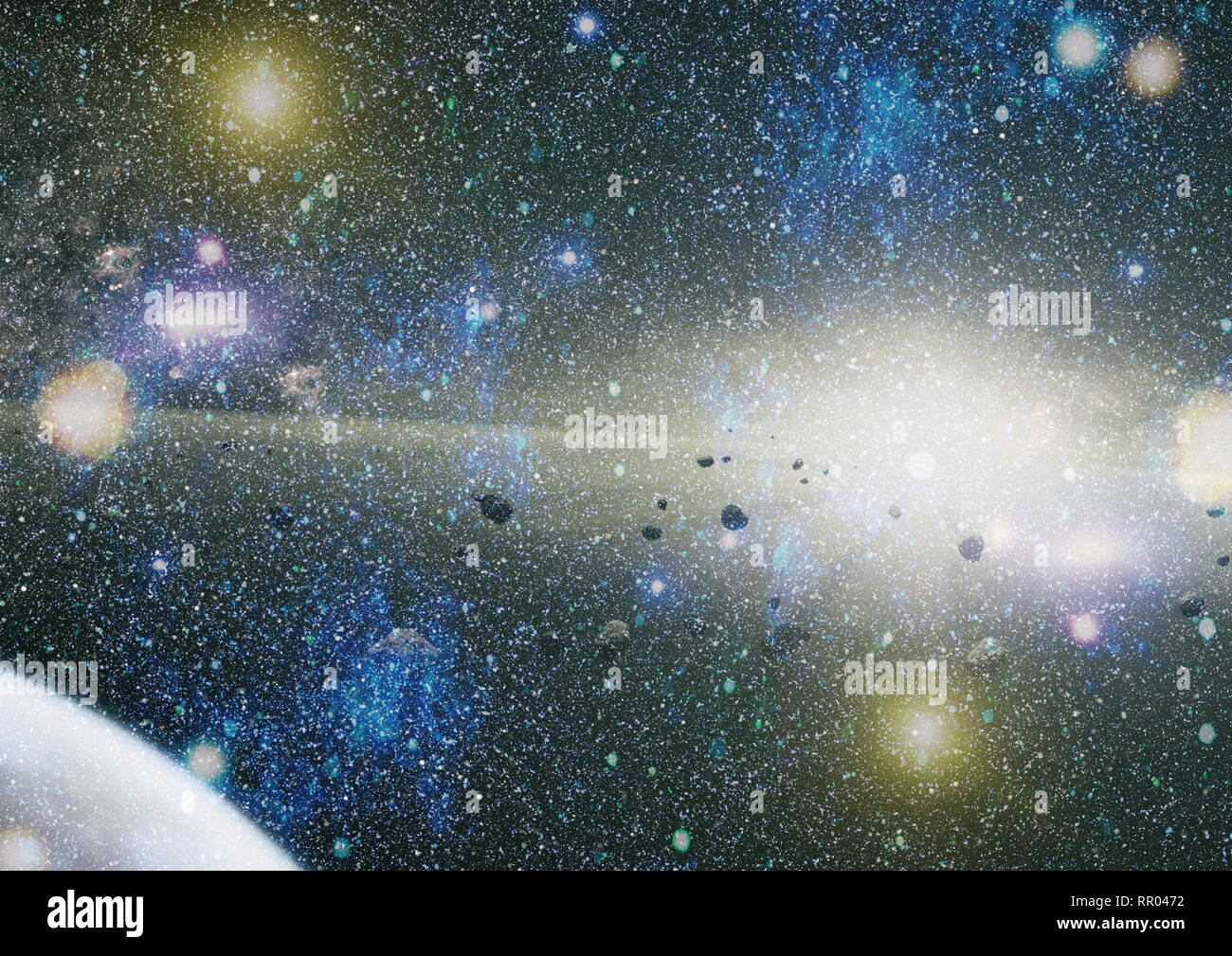 The explosion supernova. Bright Star Nebula. Distant galaxy. New Year ...