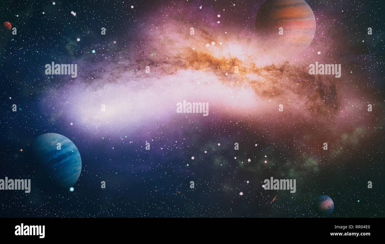 The explosion supernova. Bright Star Nebula. Distant galaxy. New Year ...