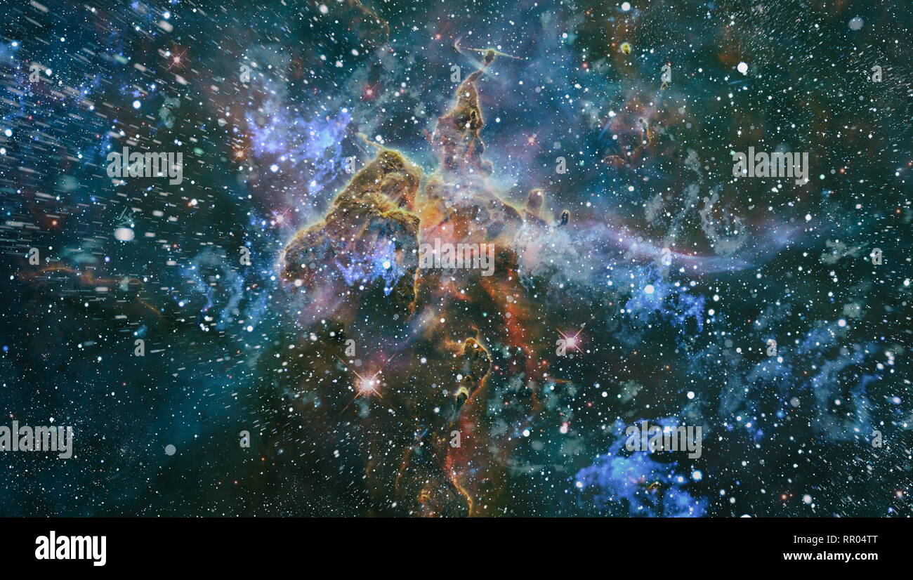 night sky, star in the space. Collage on space, science and education ...