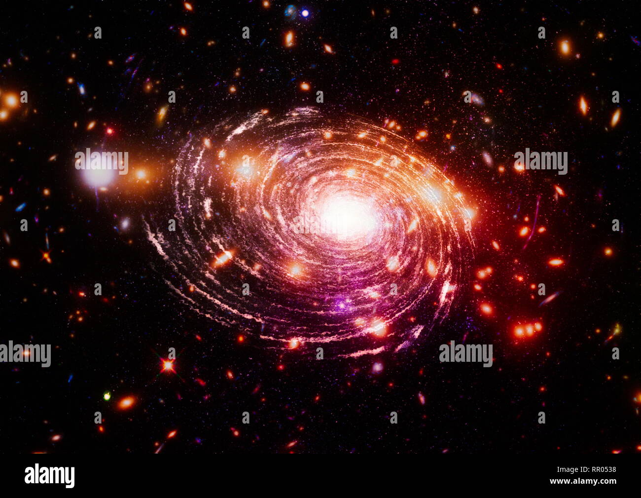 night sky, star in the space. Collage on space, science and education ...