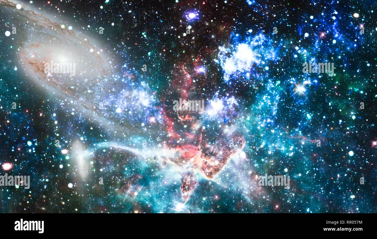 night sky, star in the space. Collage on space, science and education ...