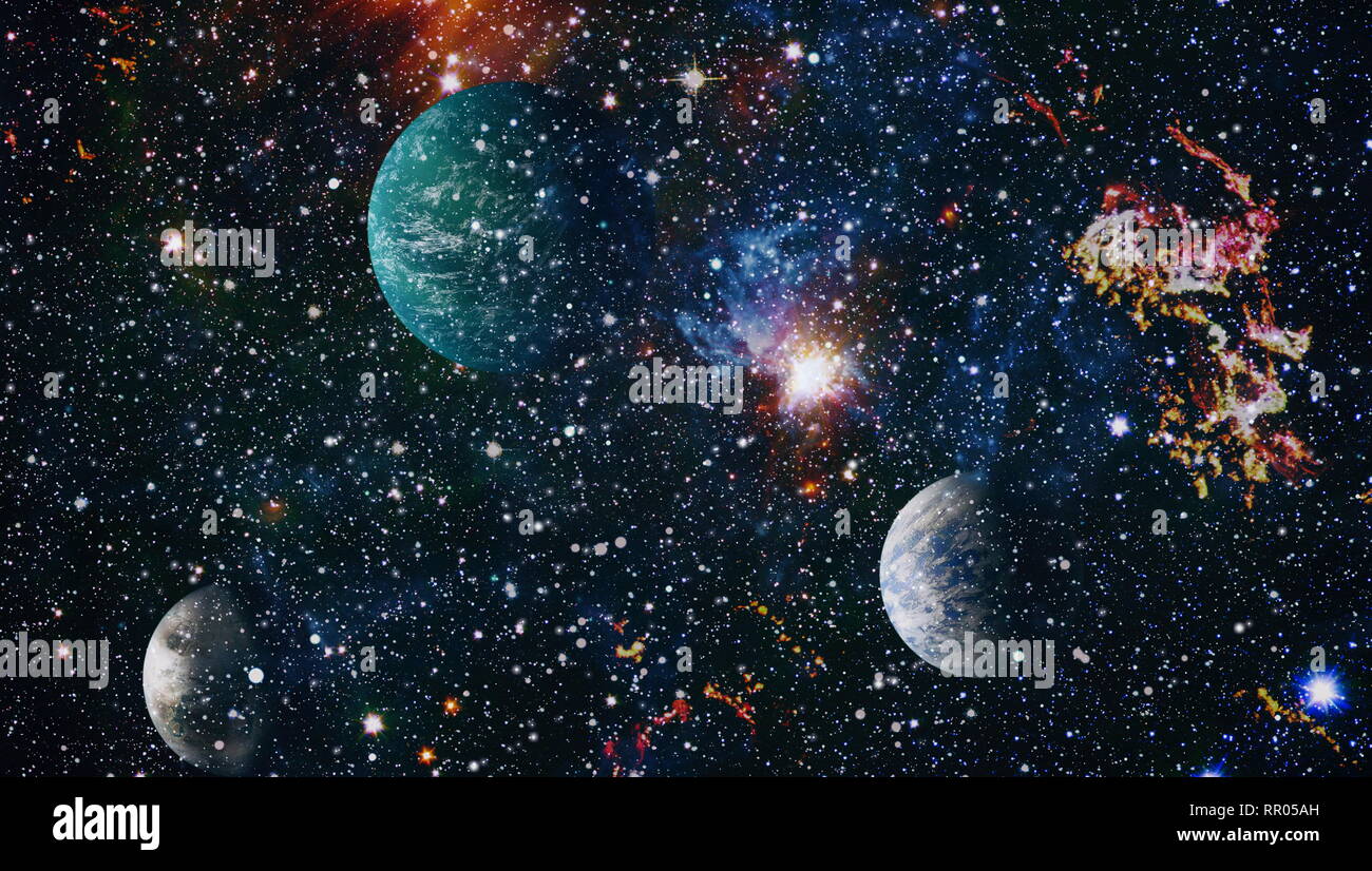 night sky, star in the space. Collage on space, science and education ...