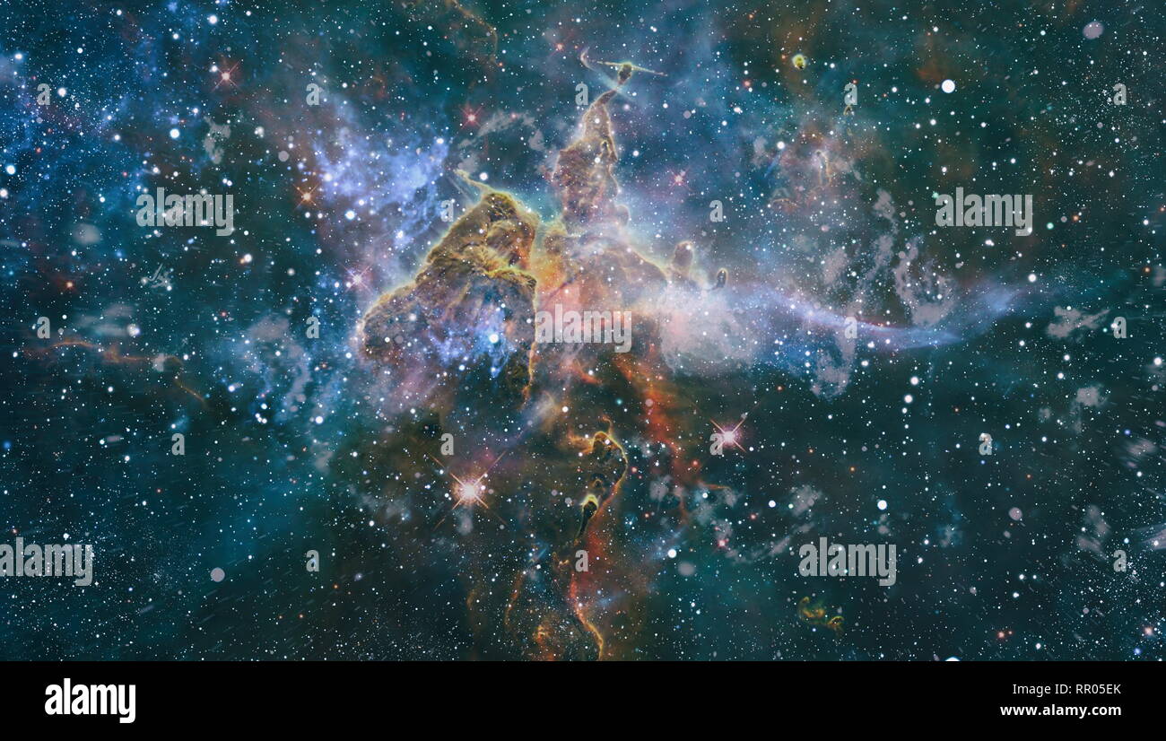 night sky, star in the space. Collage on space, science and education ...