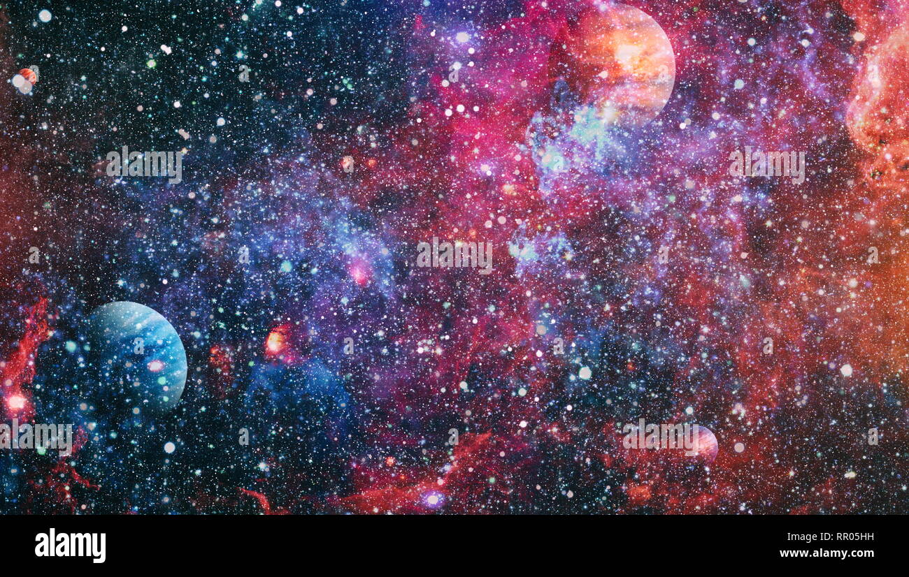 night sky, star in the space. Collage on space, science and education ...